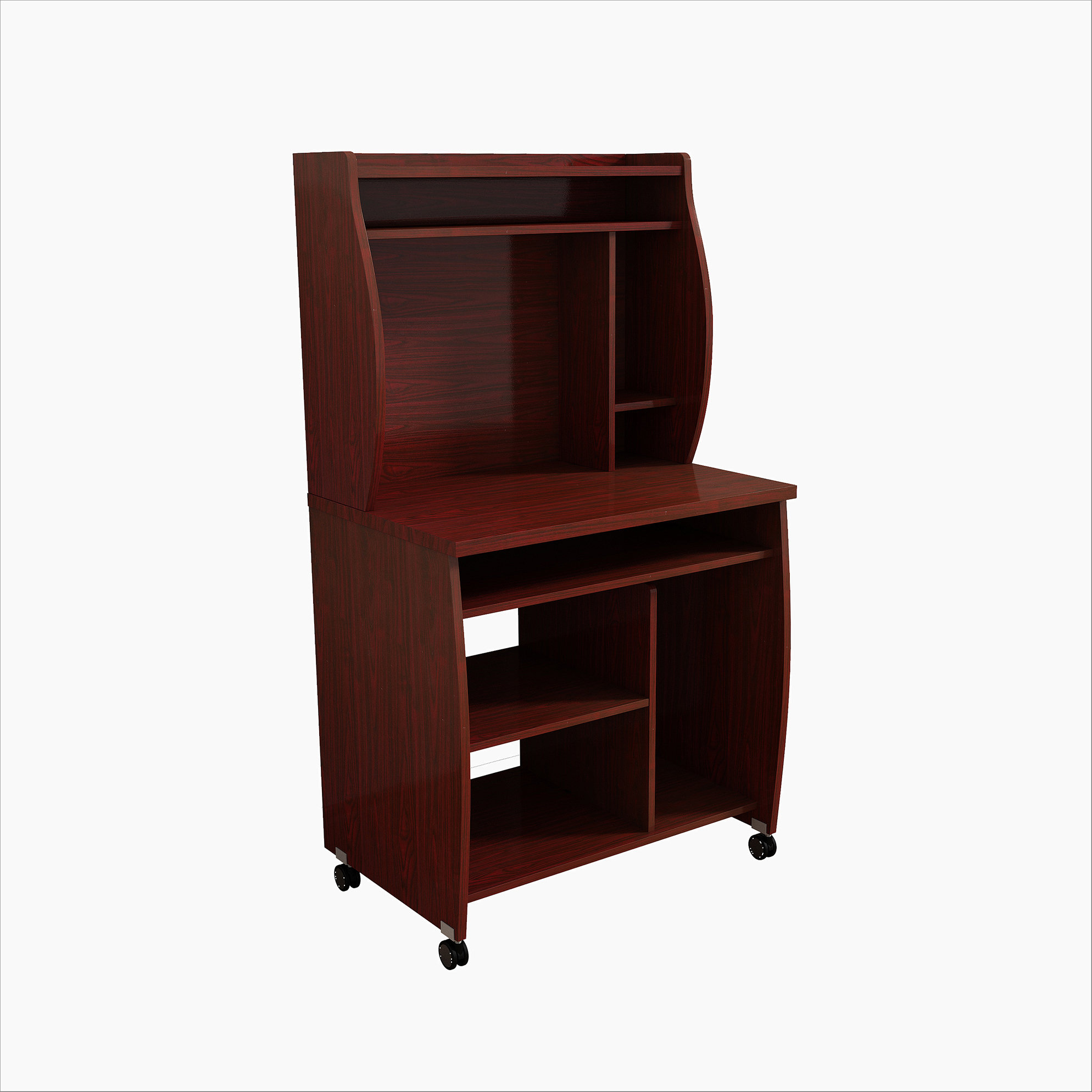 Winston Porter Microwave cart computer cart utility cart with hutch ...