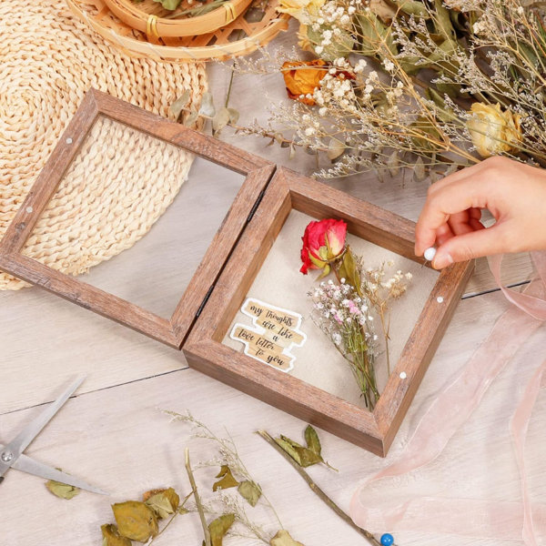 Millwood Pines 5X5 Small Shadow Box Frame With Back - Sturdy Rustic ...