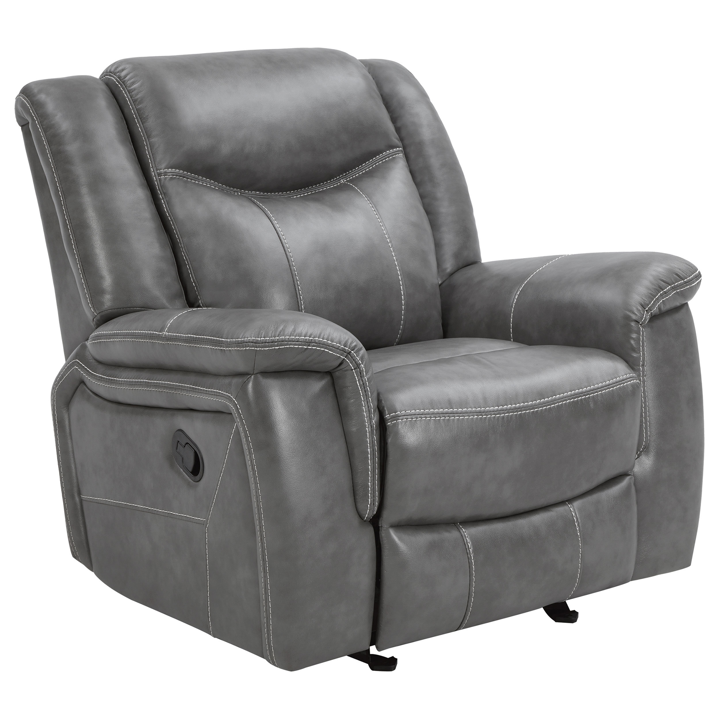 Latitude Run® Conrad Upholstered Padded Arm Glider Recliner Grey ...