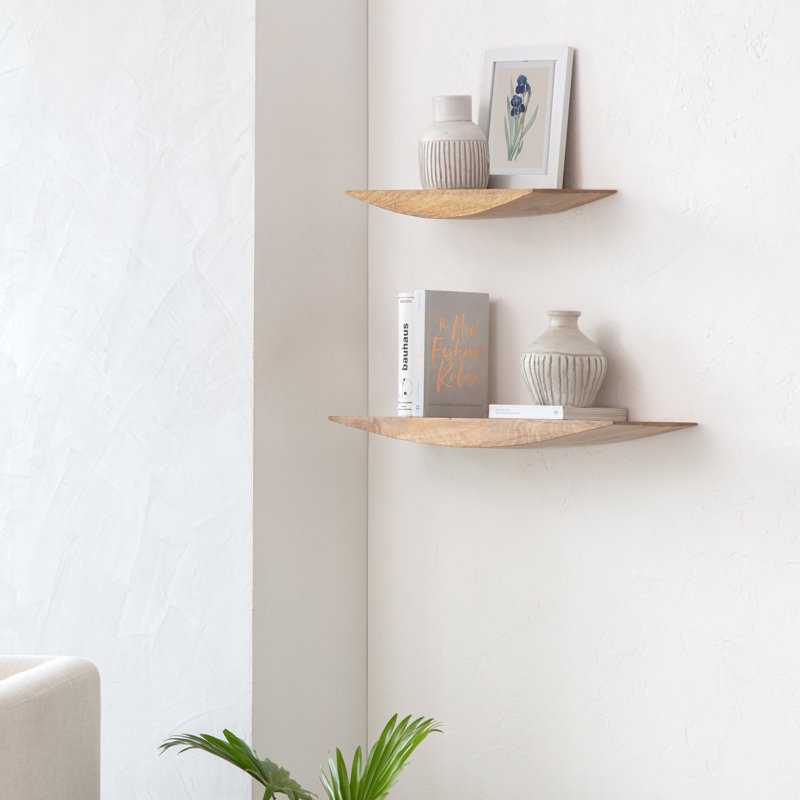 AllModern Oiva 2 Piece Mango Floating Shelf | Wayfair
