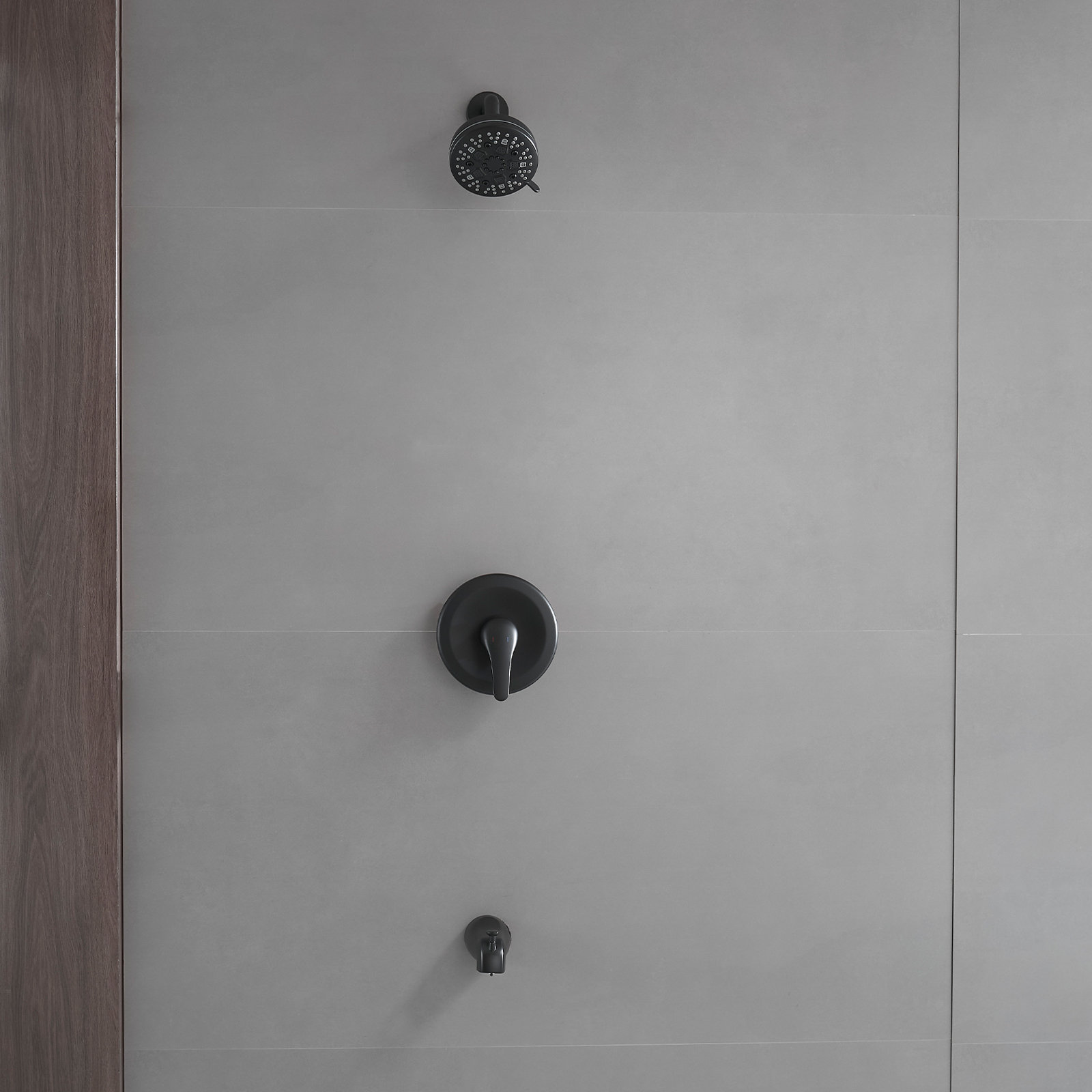 Greenspring Spot Defense Matte Black Single Handle Tub And Shower ...