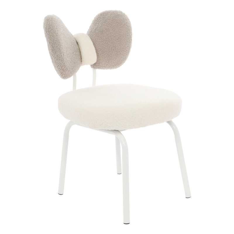 Mercer41 Elegant Butterfly Makeup Vanity Stool With Backrest | Wayfair