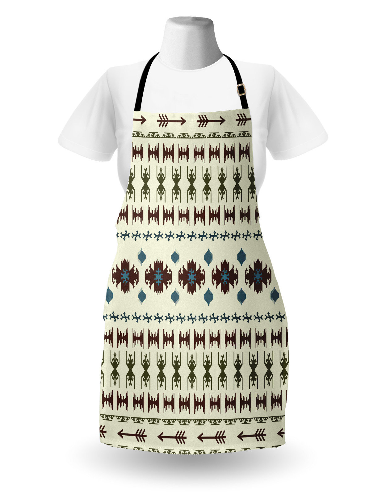 East Urban Home Tribal Apron Unisex, Aztec Native, Adult Size, Beige ...