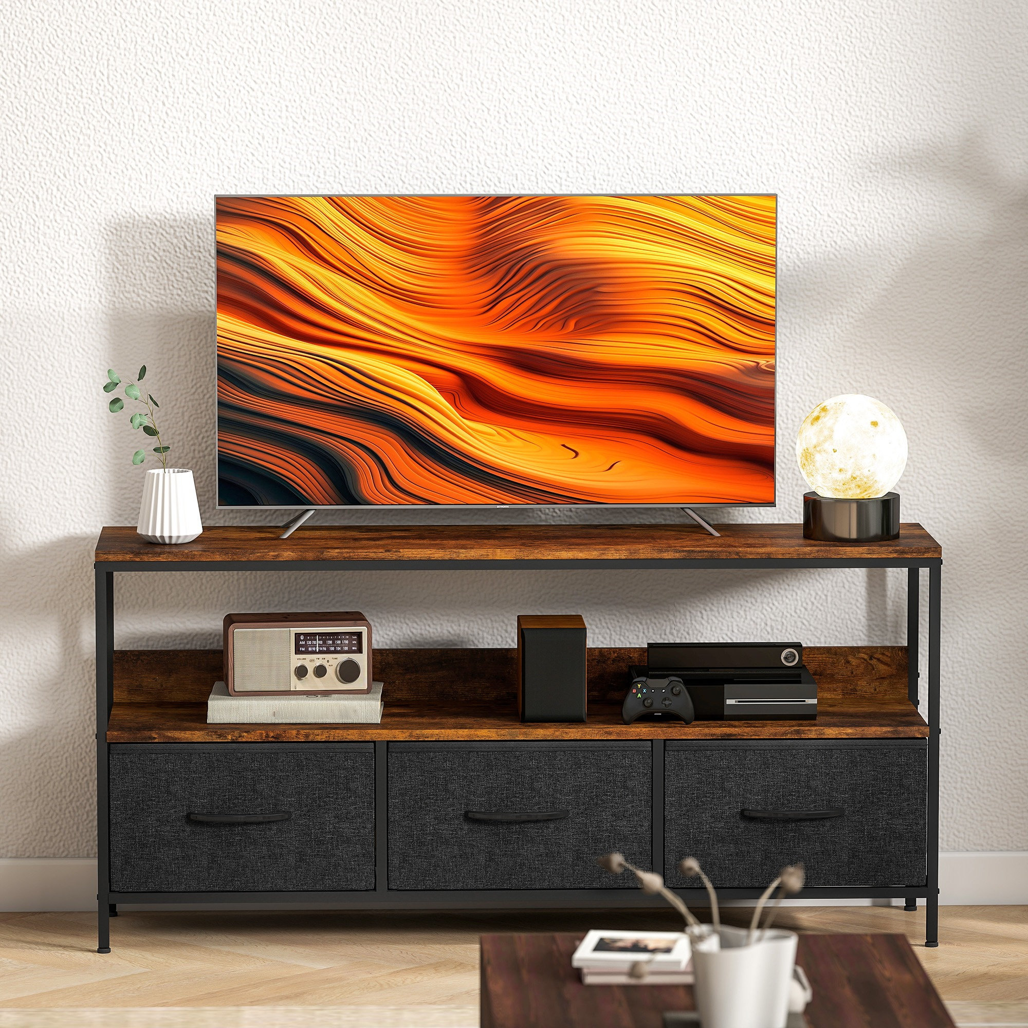 Fjørde & Co TV Stand Cabinet With 3 Foldable Drawers | Wayfair.co.uk