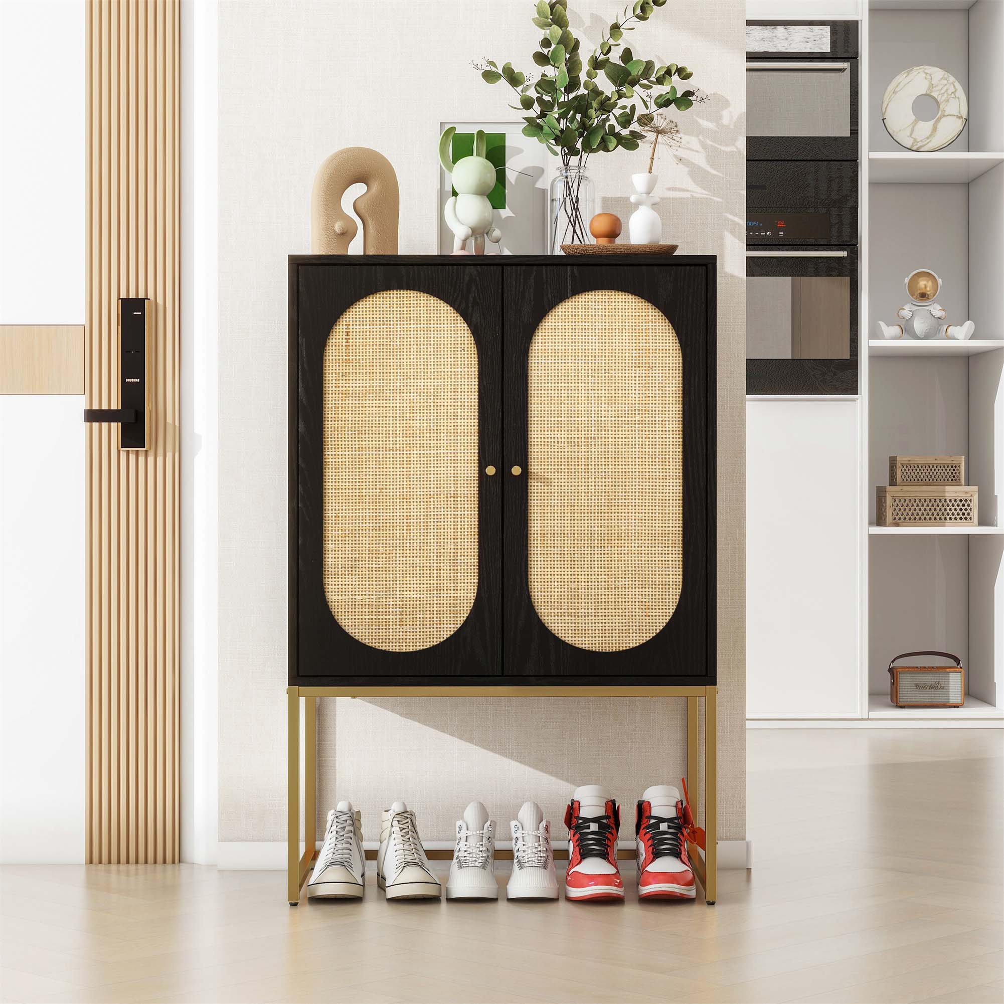 Bay Isle Home™ Logan Rattan & Faux Wood Storage Cabinet - Wayfair Canada