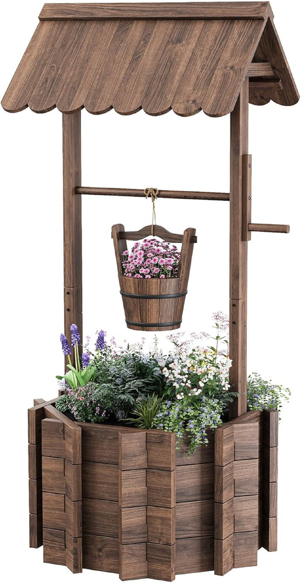 One Allium Way Wishing Well For Outside, Wooden Wishing Well With ...