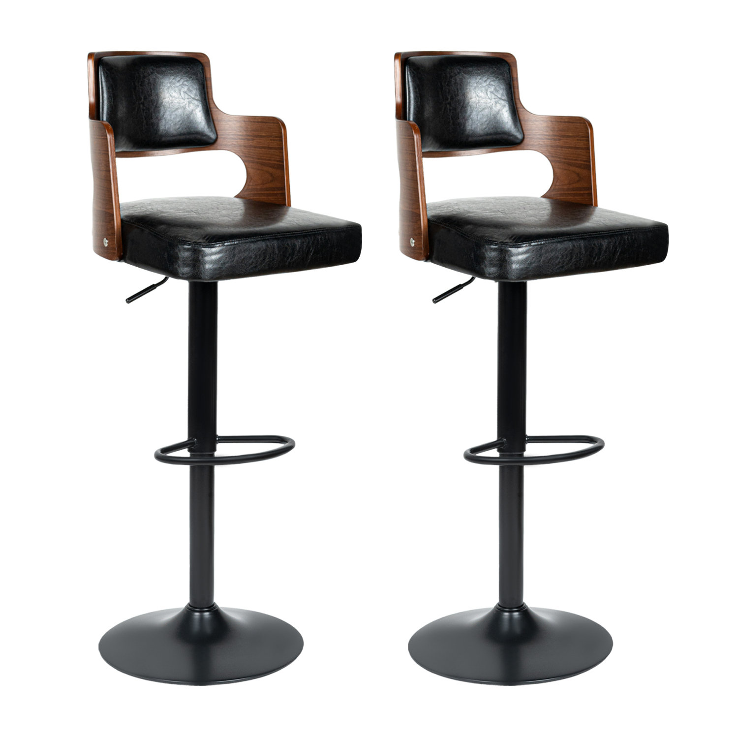 Latitude Run® Modern Swivel Bar Stools Set of 2 with Adjustable Height ...