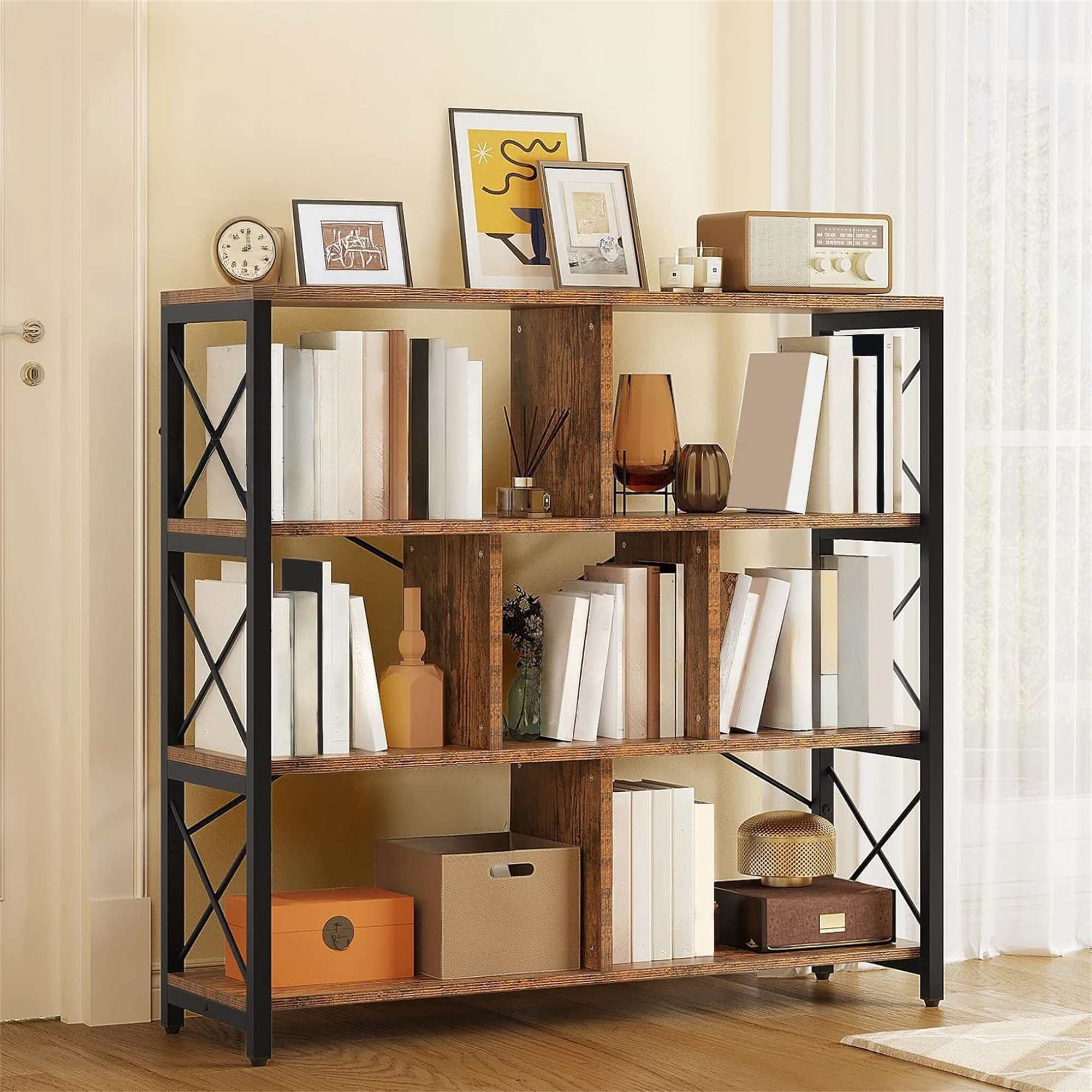 Williston Forge 4 Tier Bookcase Freestanding Cube Bookcases And ...