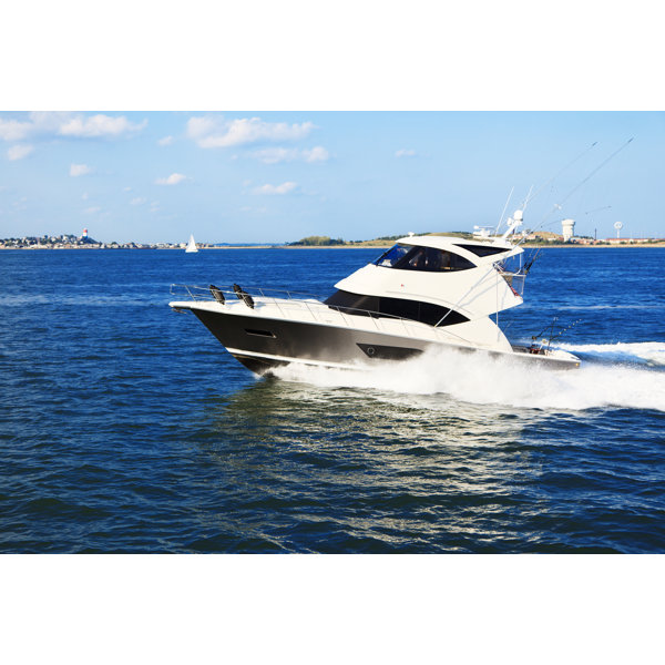 Breakwater Bay Motorboat by Mizoula - Wrapped Canvas Print | Wayfair.co.uk