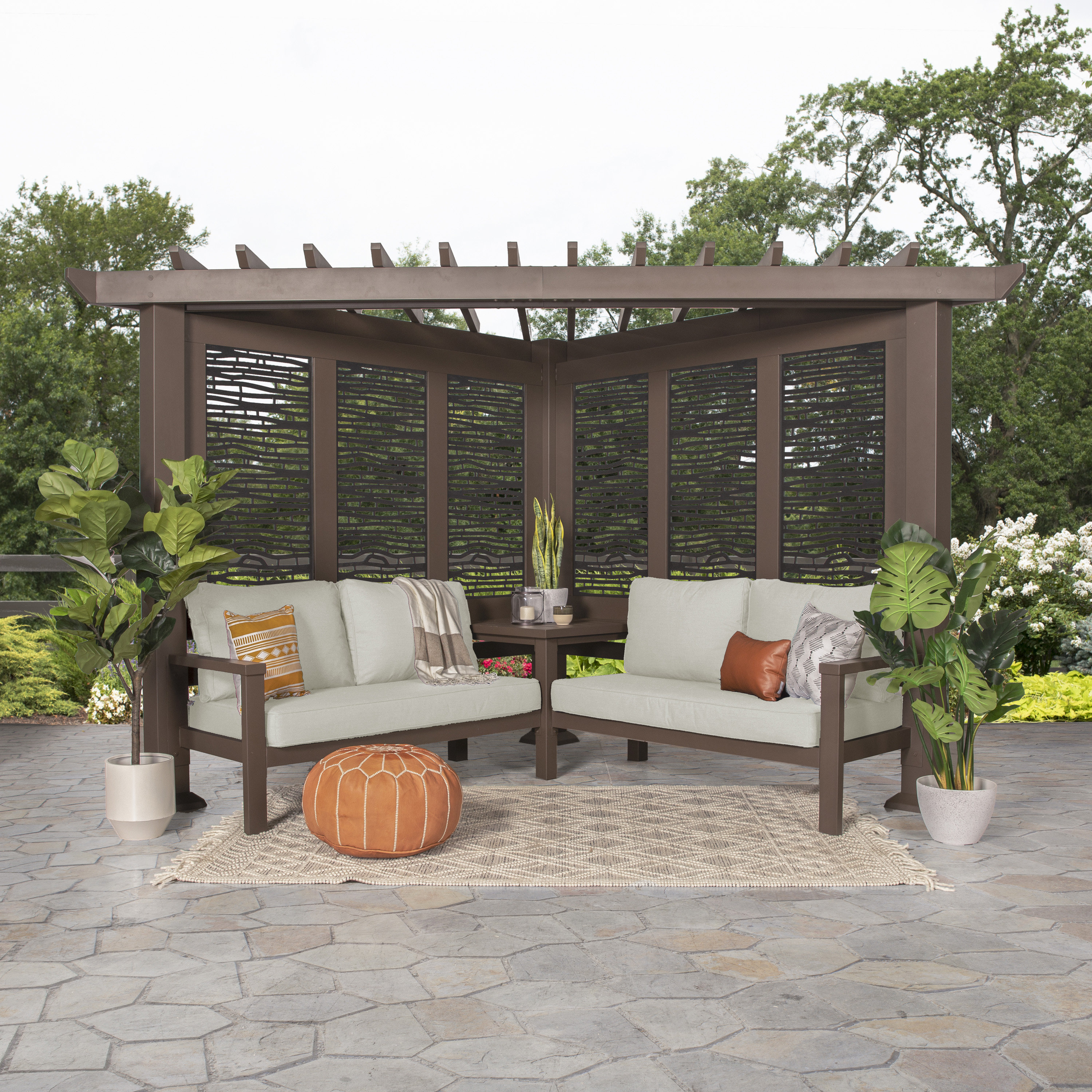Backyard Discovery Glendale Modern Steel Pergola with Canopy / Finish ...