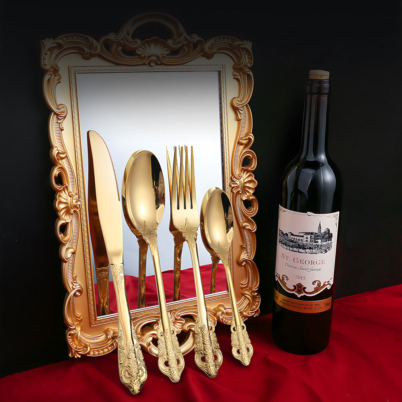 House of Hampton® 24-Piece French Banquet Flatware Set With Vintage ...