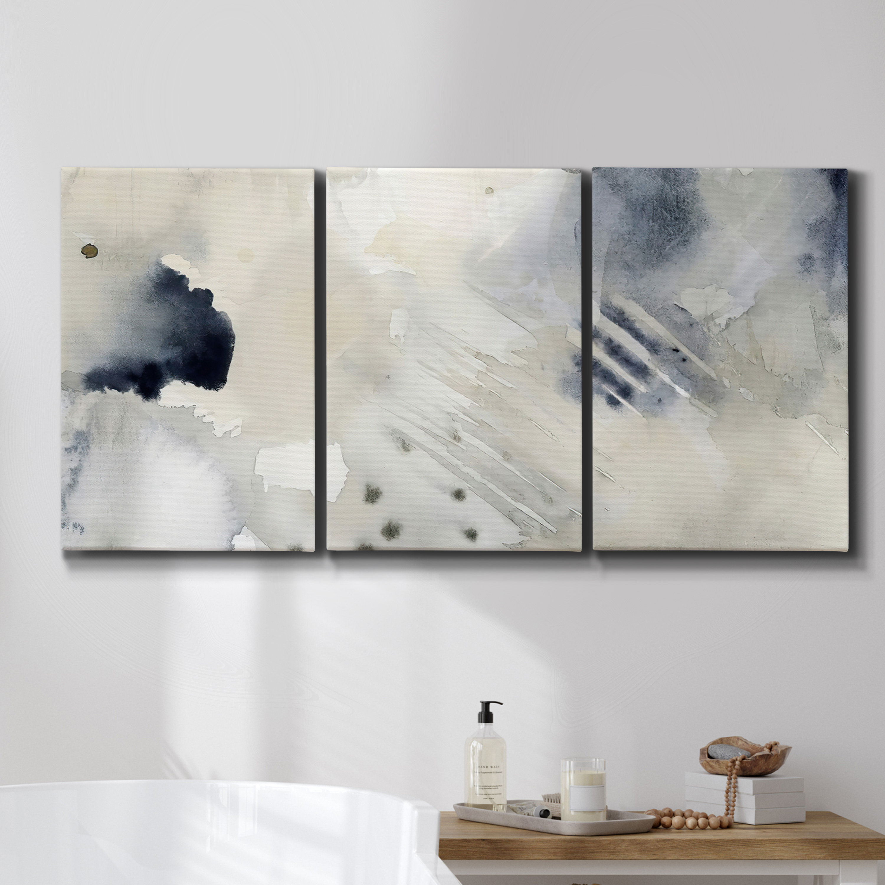 Wexford Home Gilded Indigo Sea II Framed On Canvas 3 Pieces Print ...