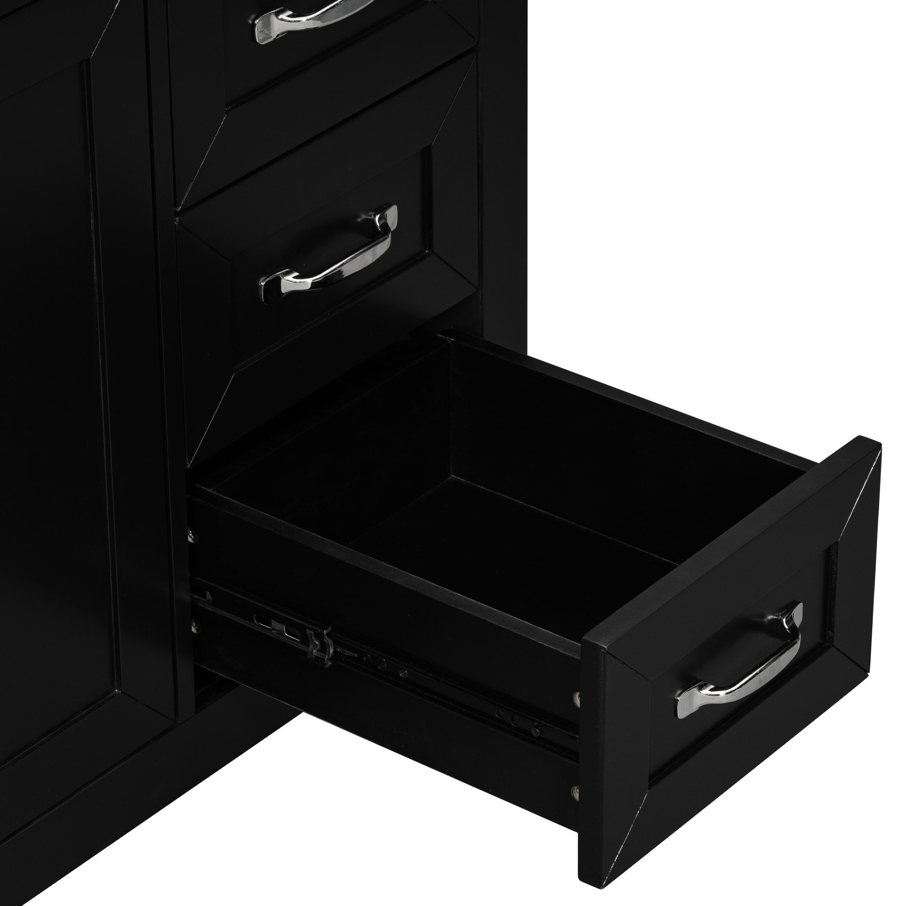 Ebern Designs 36" Bathroom Vanity Cabinet. With Drawers. Solid Rubber ...