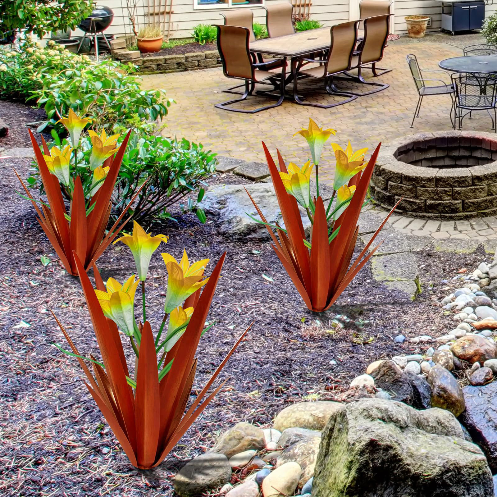 Dakota Fields Metal Agave Plant Outdoor Decoration Outdoor Garden ...