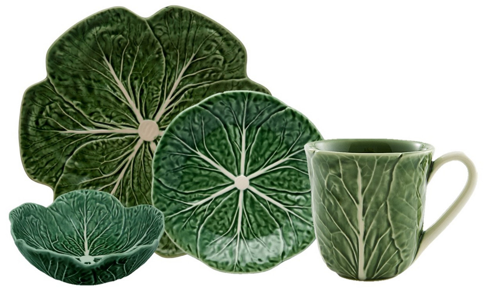 Bordallo Pinheiro Cabbage 4 Piece Place Setting, Service for 1 | Wayfair