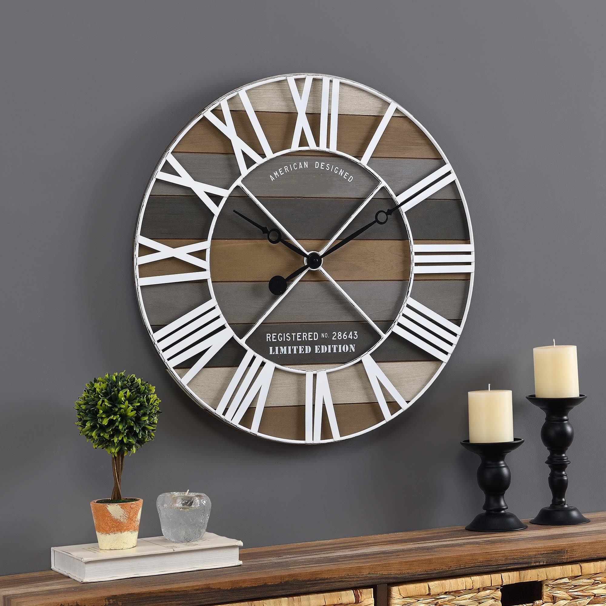 Laurel Foundry Modern Farmhouse® Fugate Maritime Farmhouse Planks Clock ...