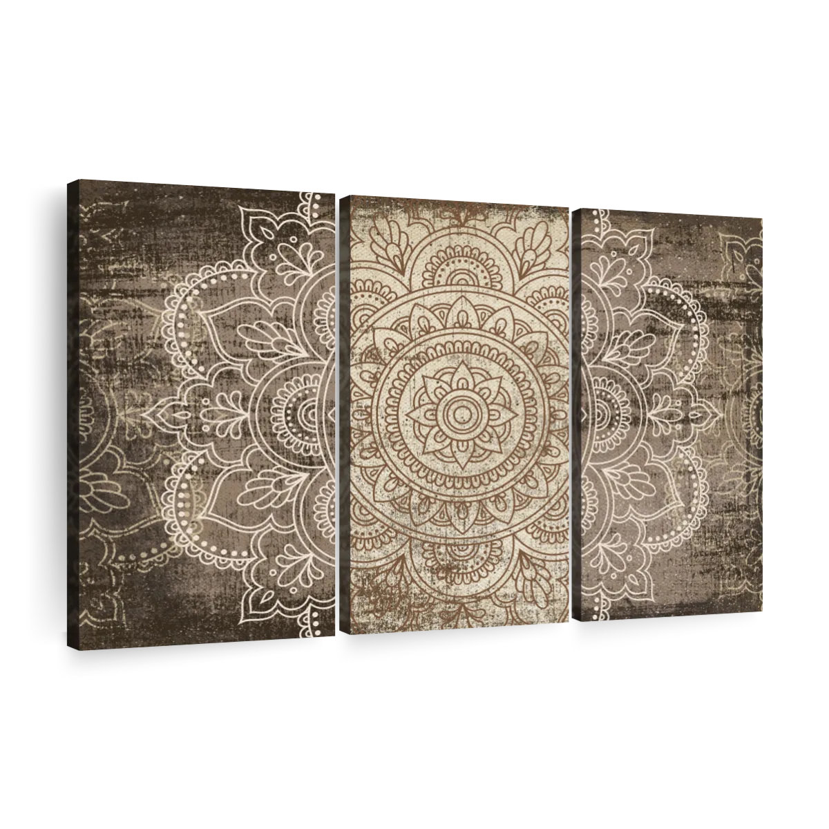 Bungalow Rose Mandala On Canvas 3 Pieces Set & Reviews | Wayfair