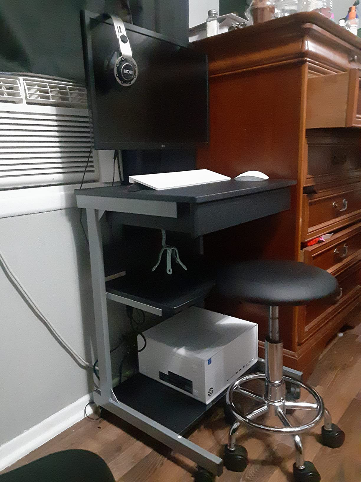 MODVAT Black Rolling Laptop Cart with Storage | Wayfair