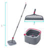 True & Tidy True Clean Mop & Bucket System with Silicone Floor Sweeper ...