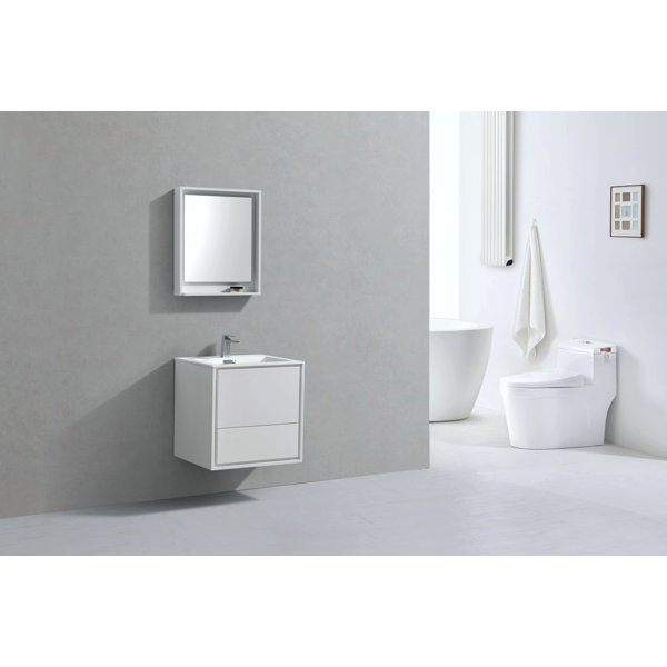 Orren Ellis Trieu 24" Wall-Mounted Single Bathroom Vanity Set & Reviews ...