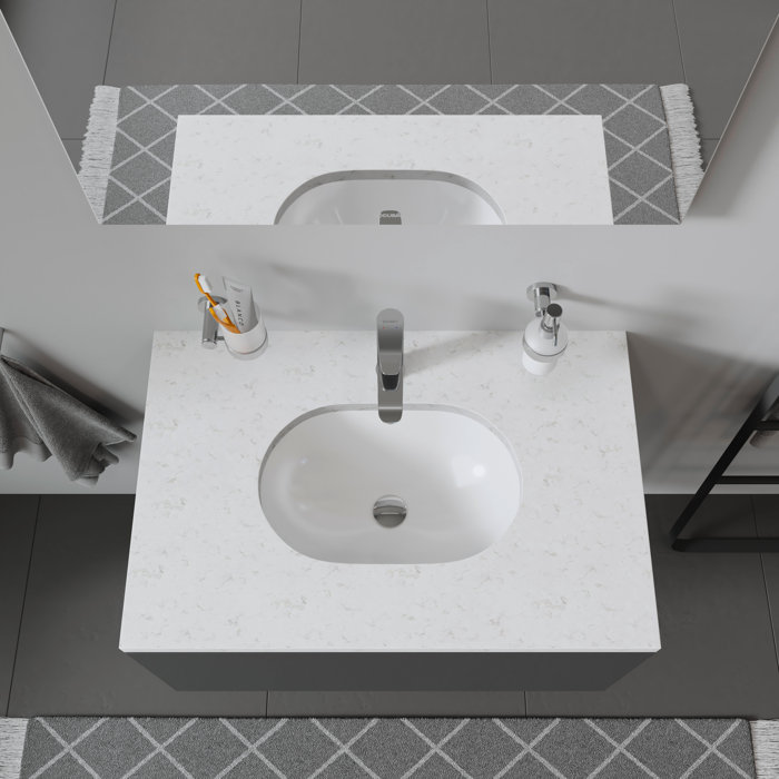 Duravit Ceramic Oval Undermount Bathroom Sink with Overflow & Reviews ...