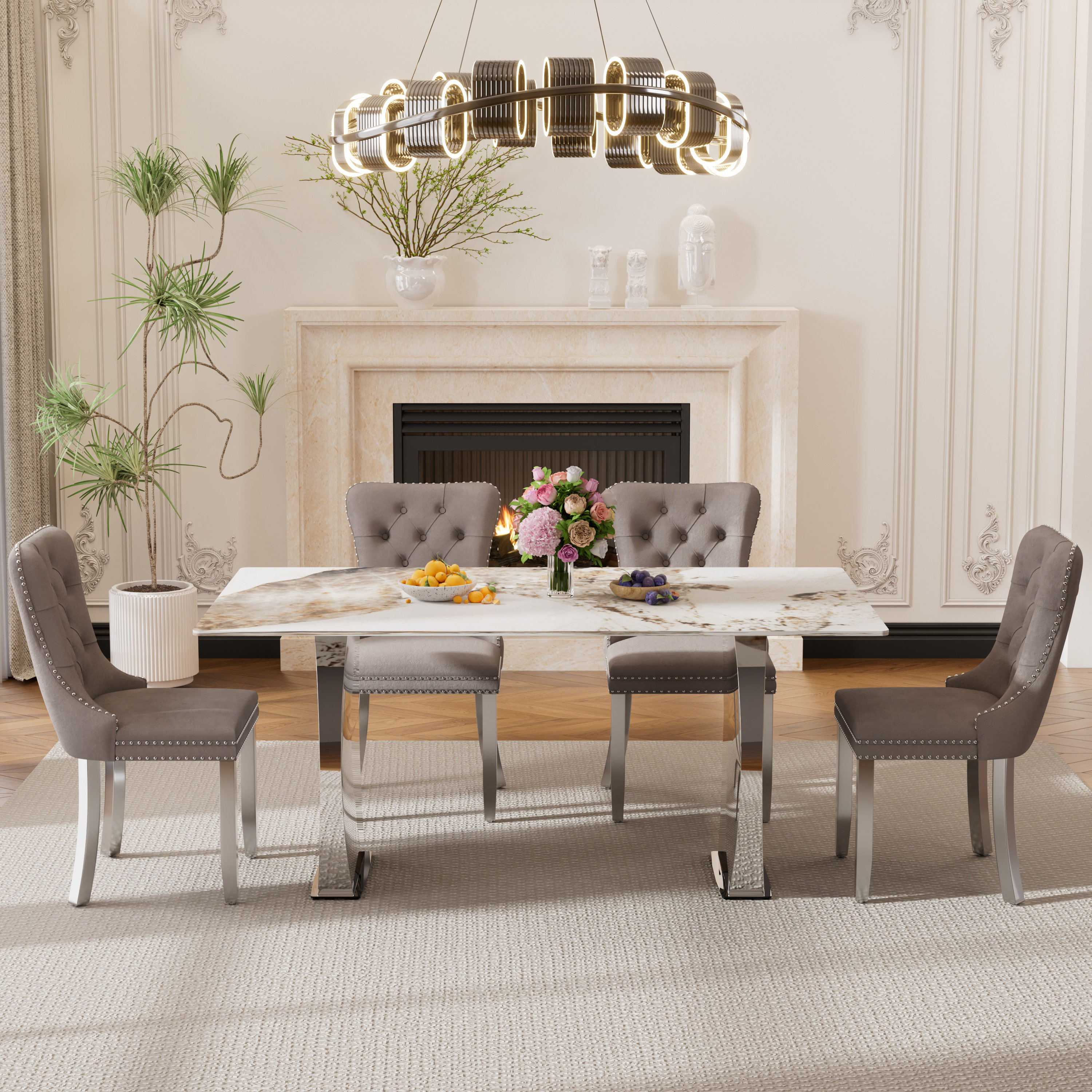 House of Hampton® Kenadee Rectangular 63'' L x 31.5'' W Dining Set ...