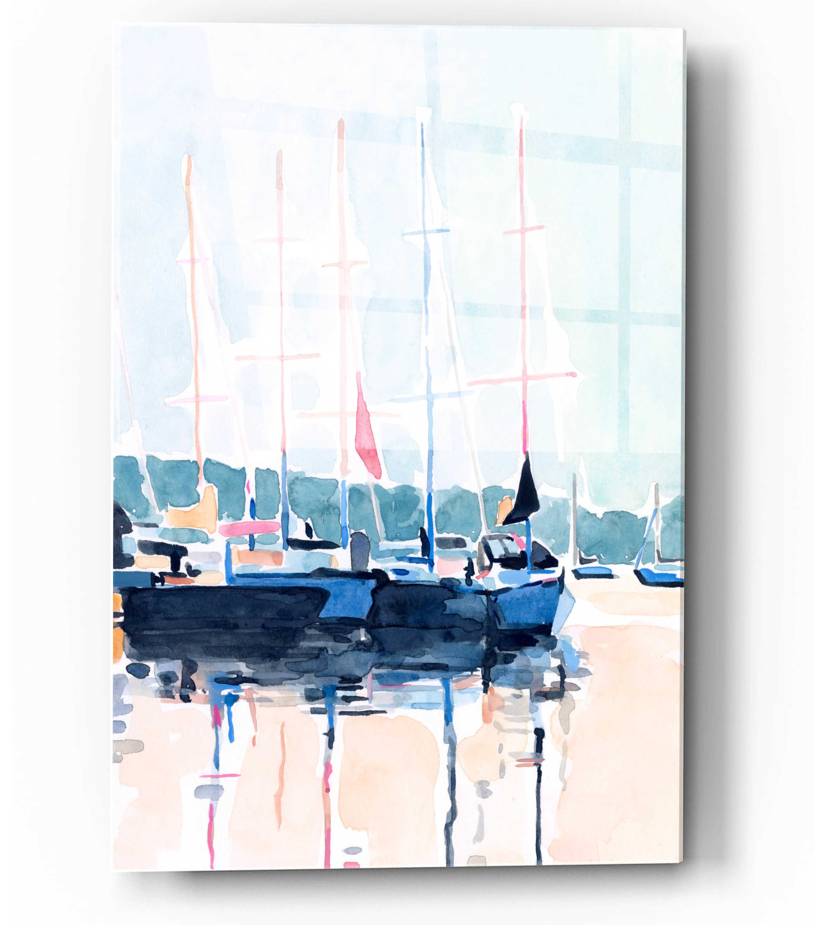 Breakwater Bay ''Watercolor Boat Club I'' By Emma Scarvey, Acrylic ...
