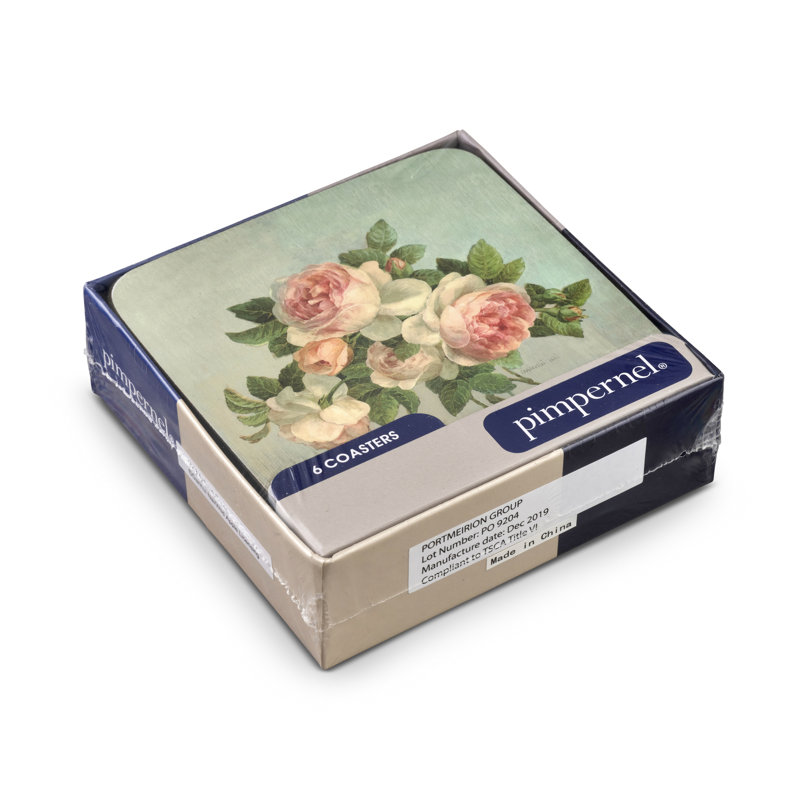 Pimpernel Antique Roses Coasters 4"X 4" & Reviews | Wayfair