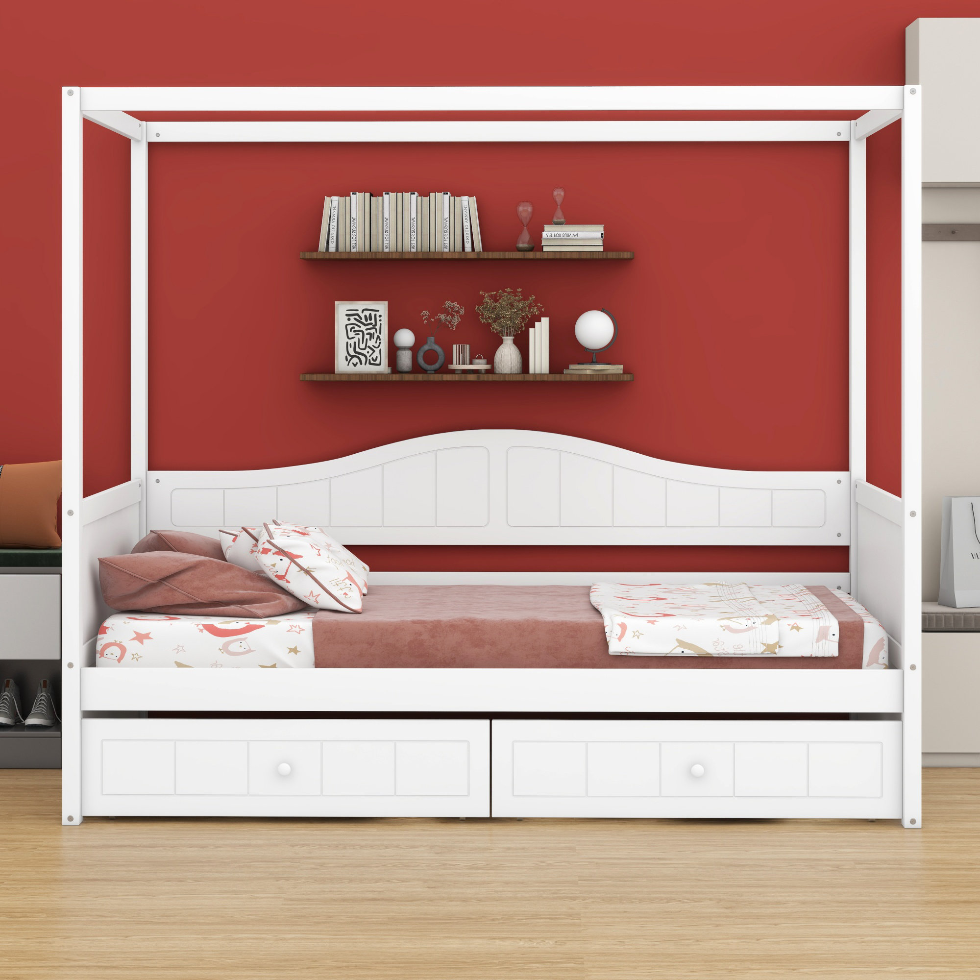 Lucky Furniture Canopy Day Bed With 2 Drawers - Wayfair Canada