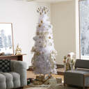 The Holiday Aisle® White Pencil Tinsel Artificial Christmas Tree ...