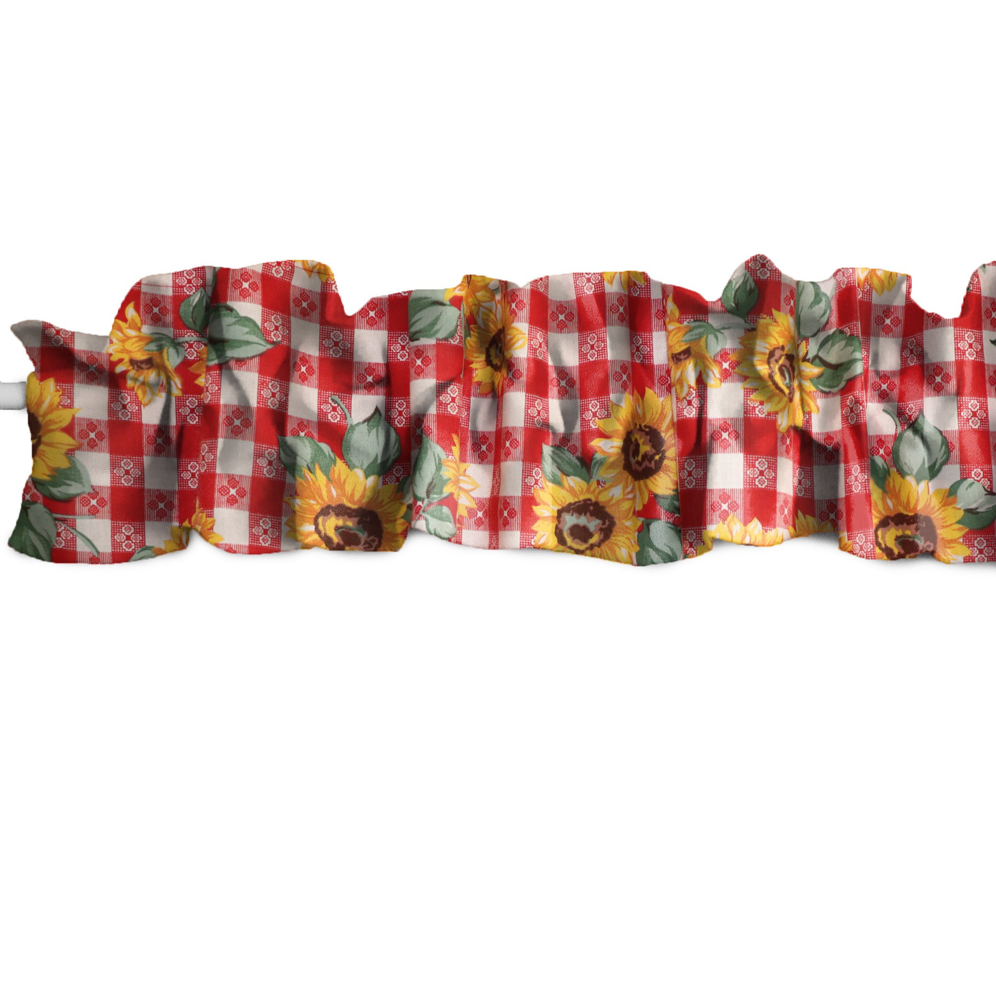 lovemyfabric Sunflowers Print Sleeve Topper Window Valance | Wayfair
