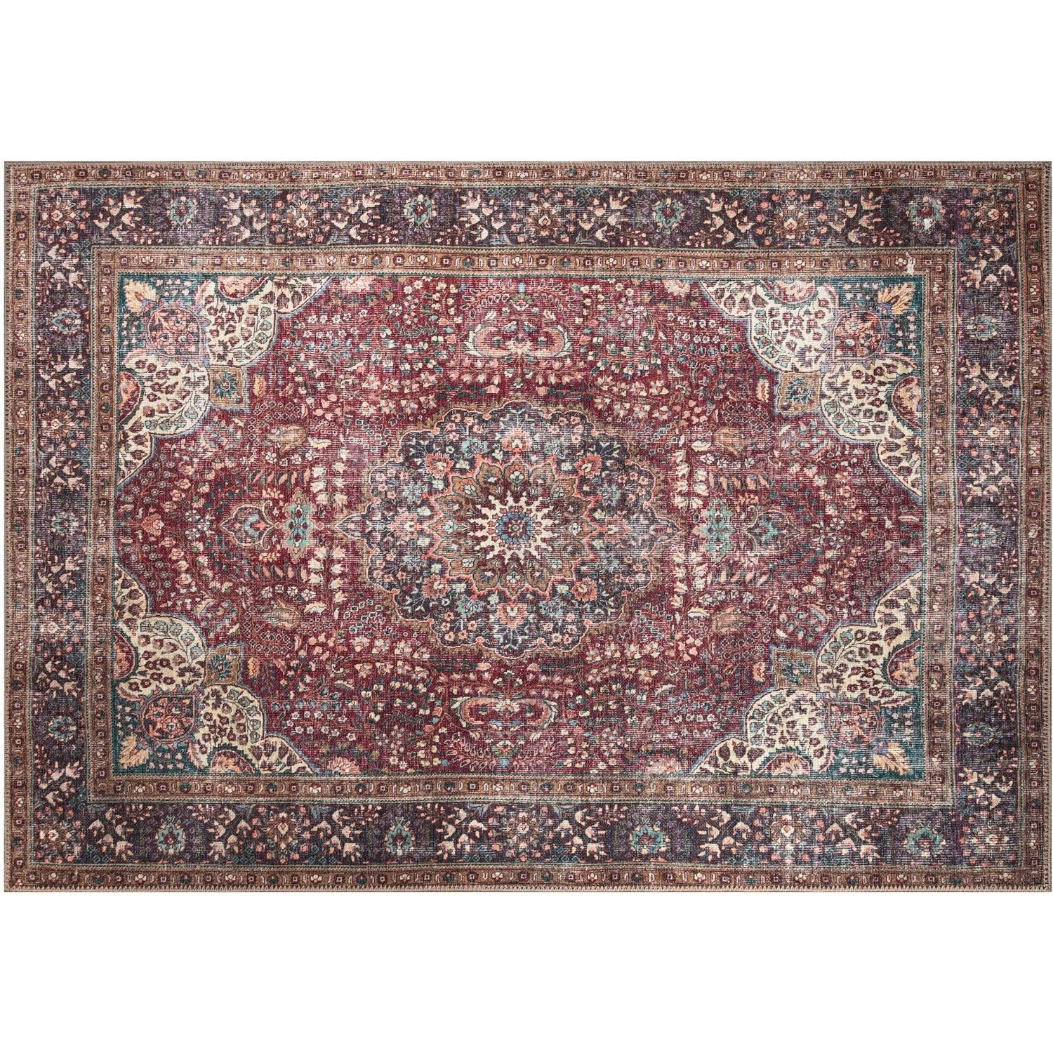 World Menagerie Machine Washable Area Rugs with Non-Slip Backing,Low ...