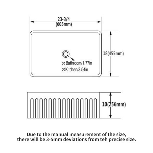 LOONGFIELD Small Farmhouse Sink -24 Inch Kitchen Sink White Apron-Front ...