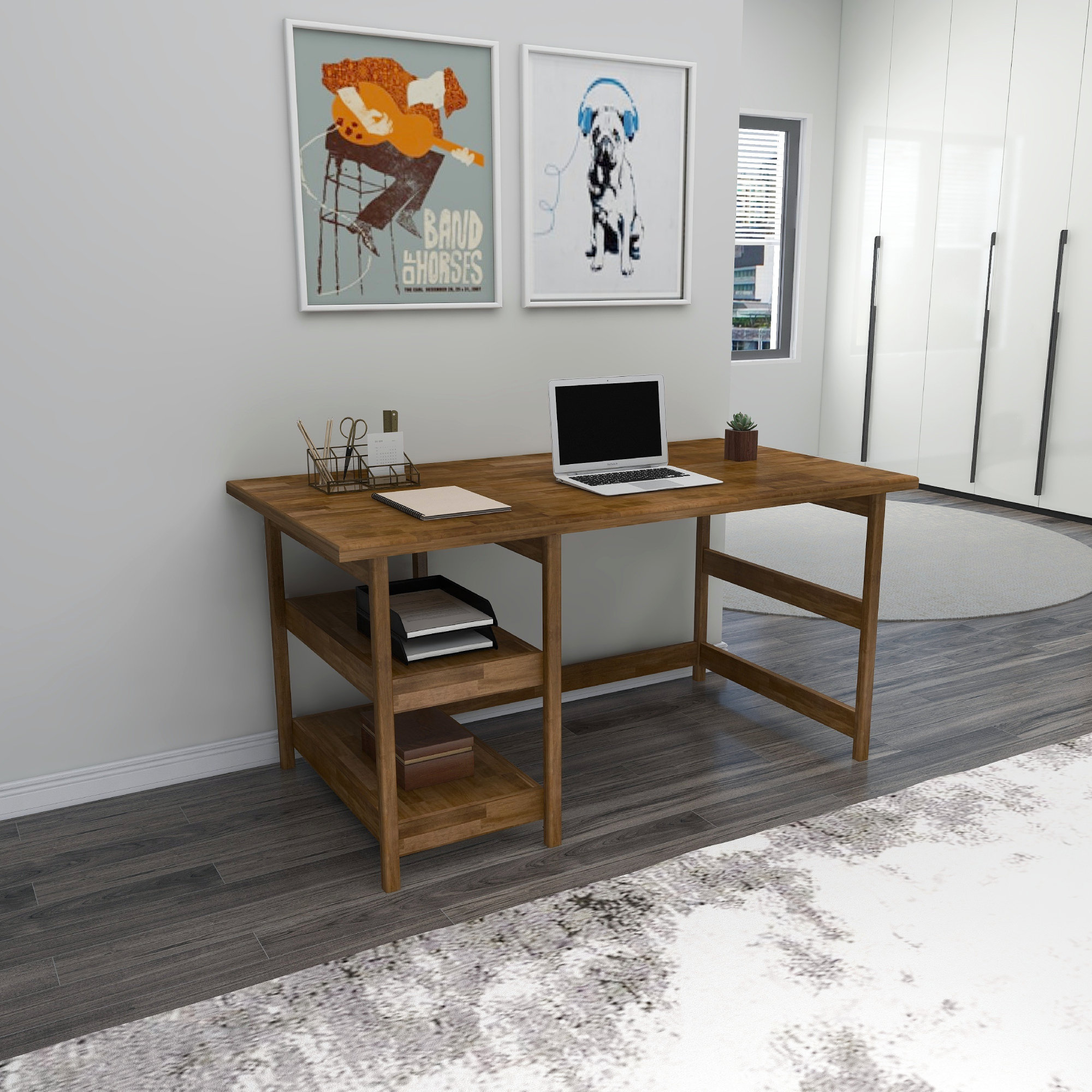 Union Rustic Mehrab Commercial Use 120Cm W Rectangle Computer Desk ...