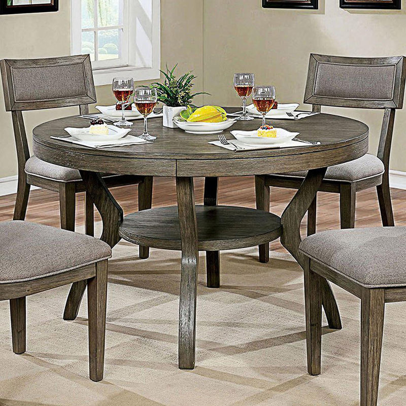 Lark Manor™ Rustic Round Dining Table With Shelf | Wayfair
