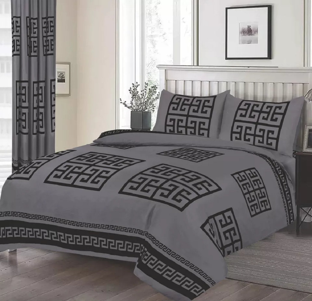 Textile Home Greek Duvet Cover Set with Pillowcases – Bedding Set ...