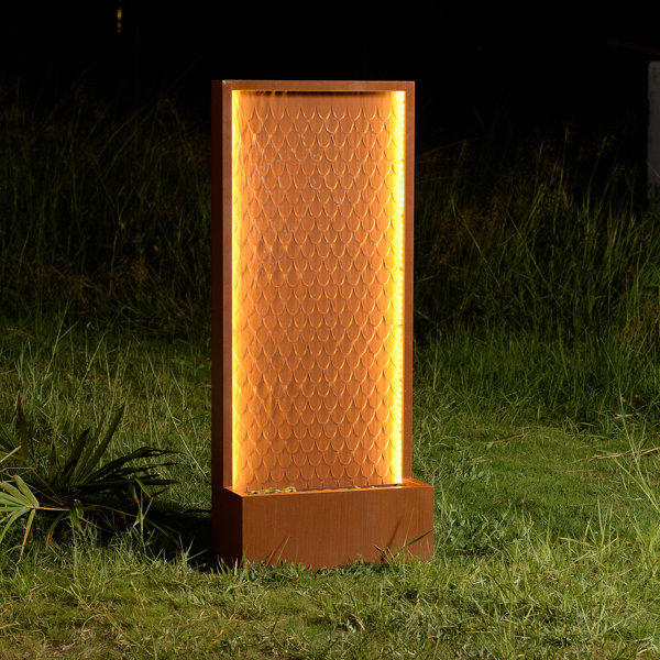 Hi-Line Gift Ltd. Rustic Zinc Metal Waterfall Fountain with LED ...