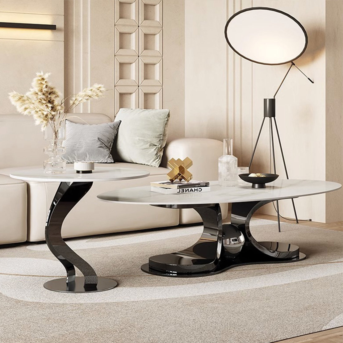 Orxva Galaxy Modern simple oval rock plate coffee table | Wayfair