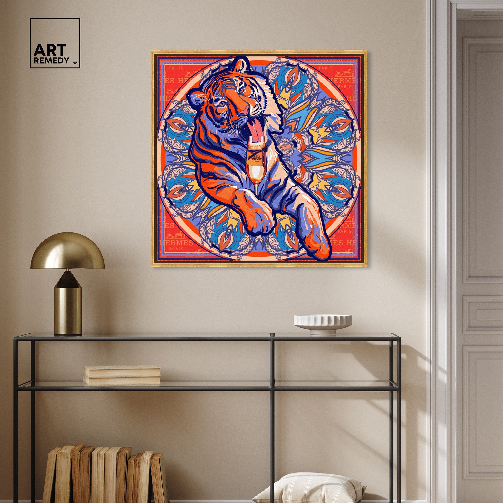 Everly Quinn Glamorous Feline Canvas Maximalist Fashion Art Prints by ...