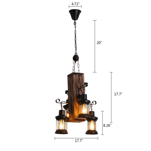 Millwood Pines Gotar 4 - Light Lantern Bulb Pendant & Reviews | Wayfair