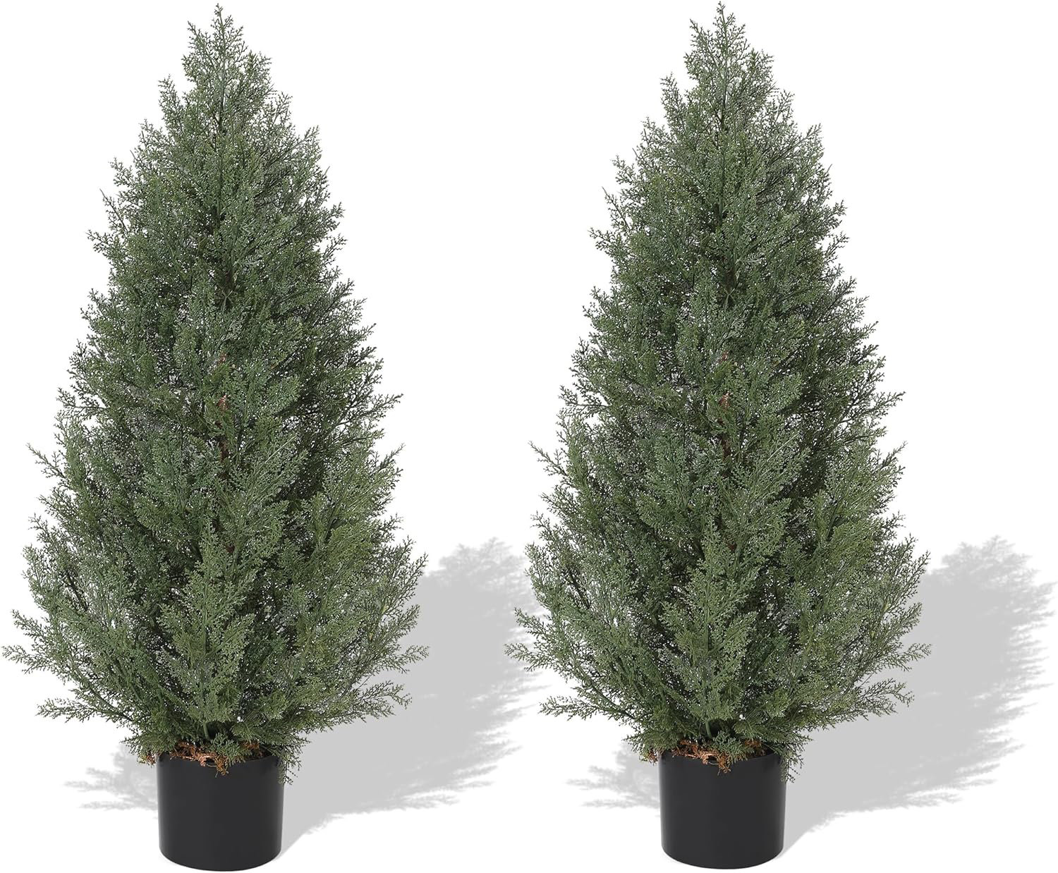 Primrue 3 Ft Artificial Topiary Cedar Trees for Outdoors, Set of 2 ...