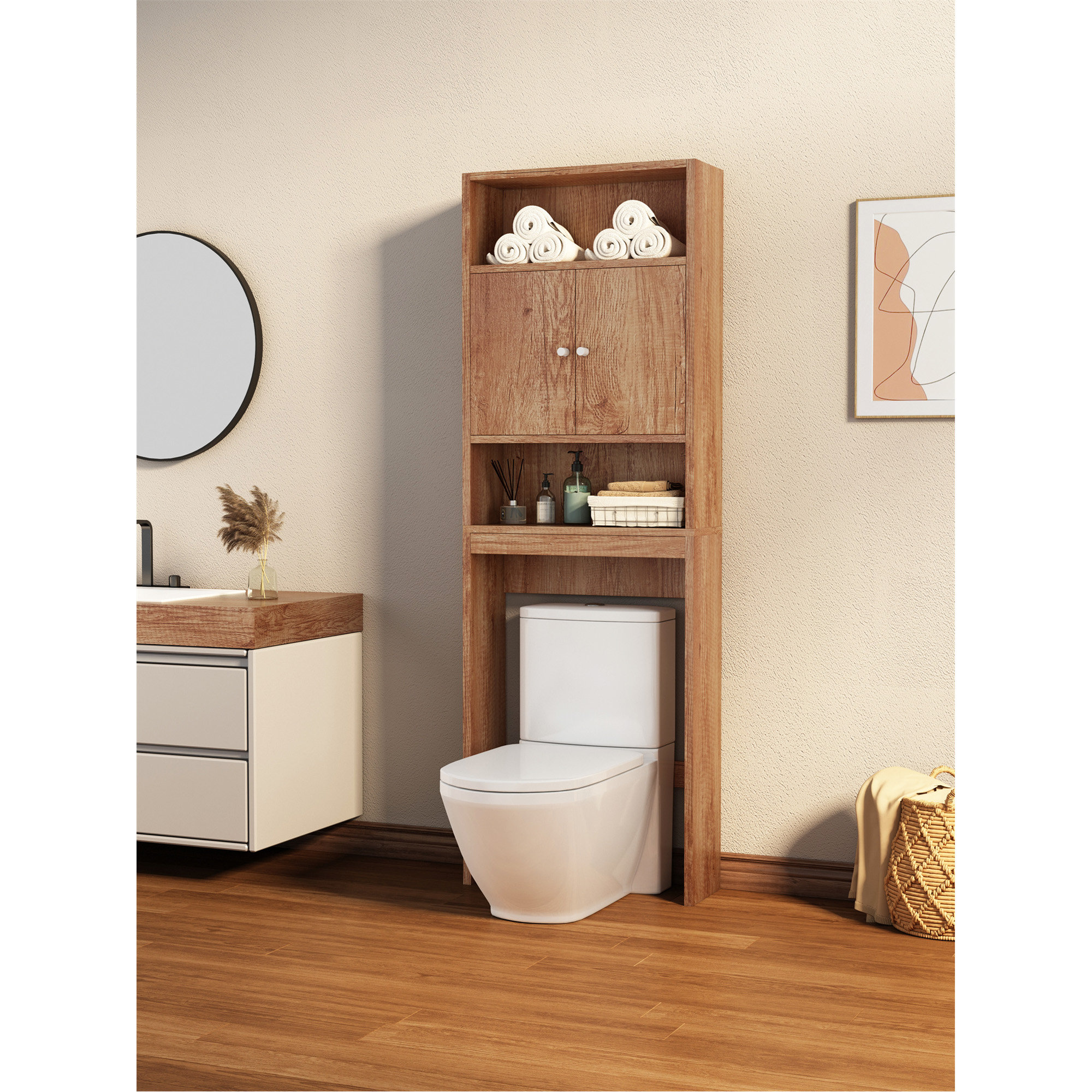 Millwood Pines Versatile Over-The-Toilet Bathroom Shelf For Space ...