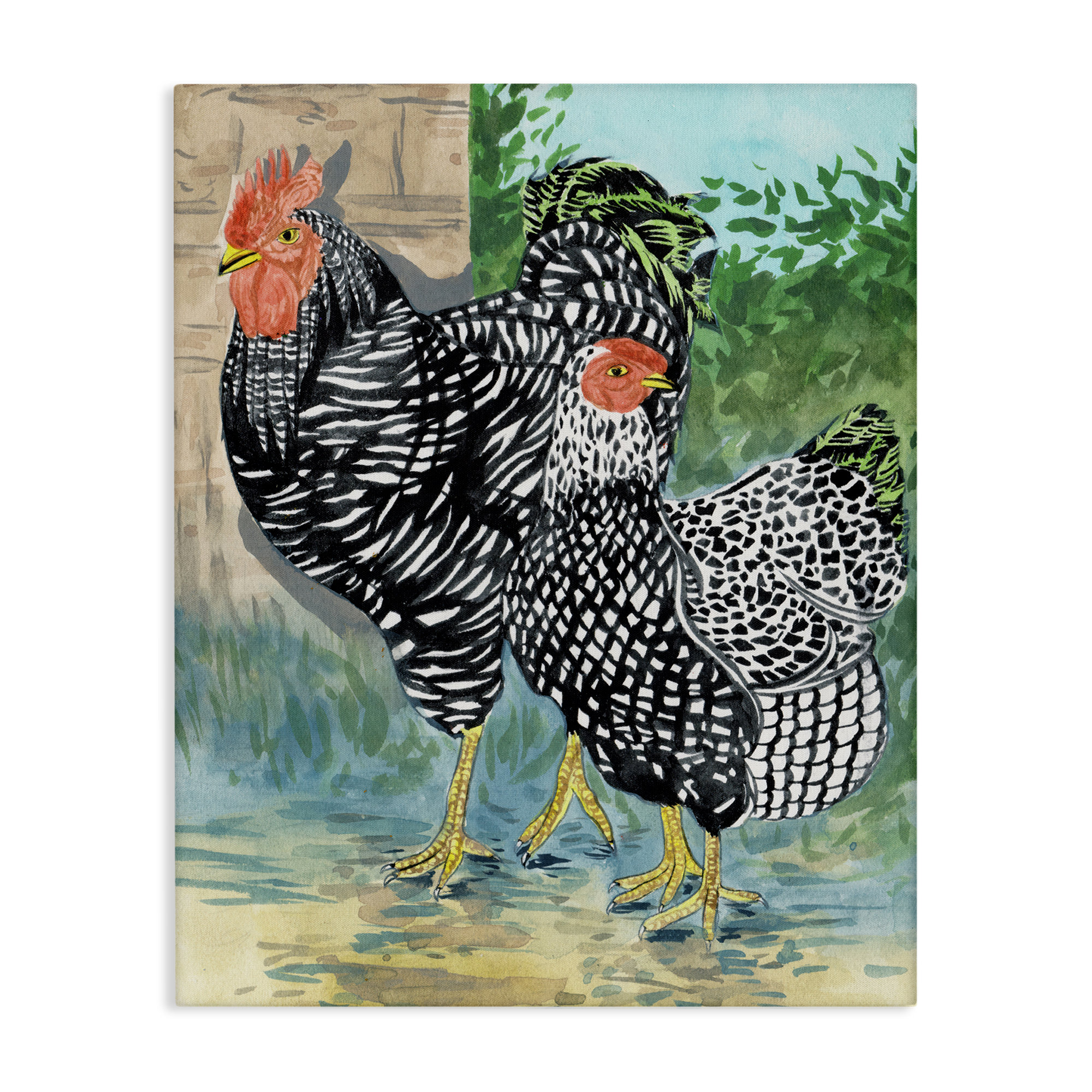 Rosalind Wheeler Traditional Rooster Pair Canvas Wall Art by Melissa ...