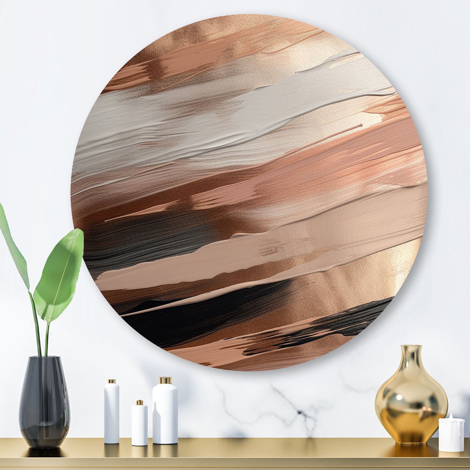 Mercer41 Drevyn Rosegold And Pink Forms In Contemporary II - Abstract ...