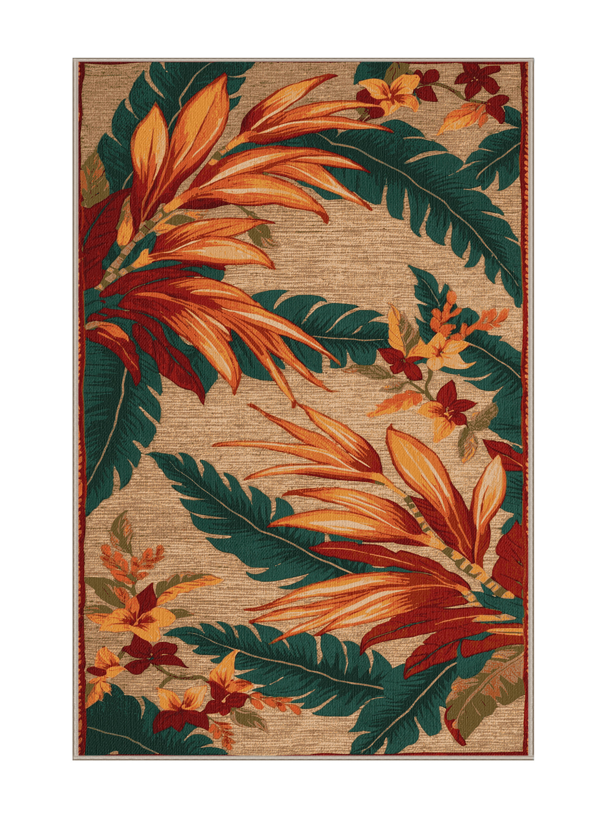 Bayou Breeze Washable Heliconia Hawaiian Area Rug | Wayfair