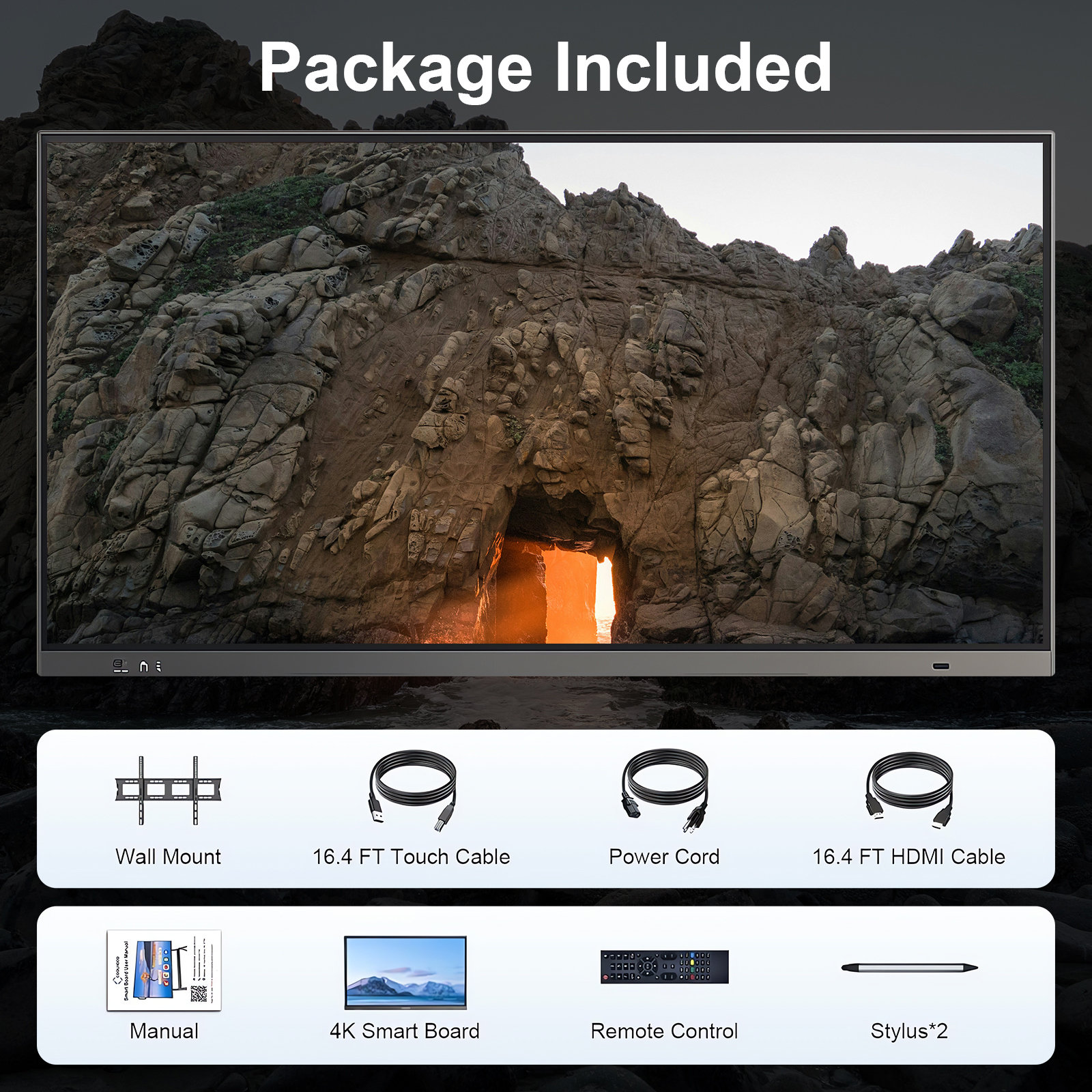 JYXCN Smart Board Interactive All-in-One Touch Screen with Dual System ...