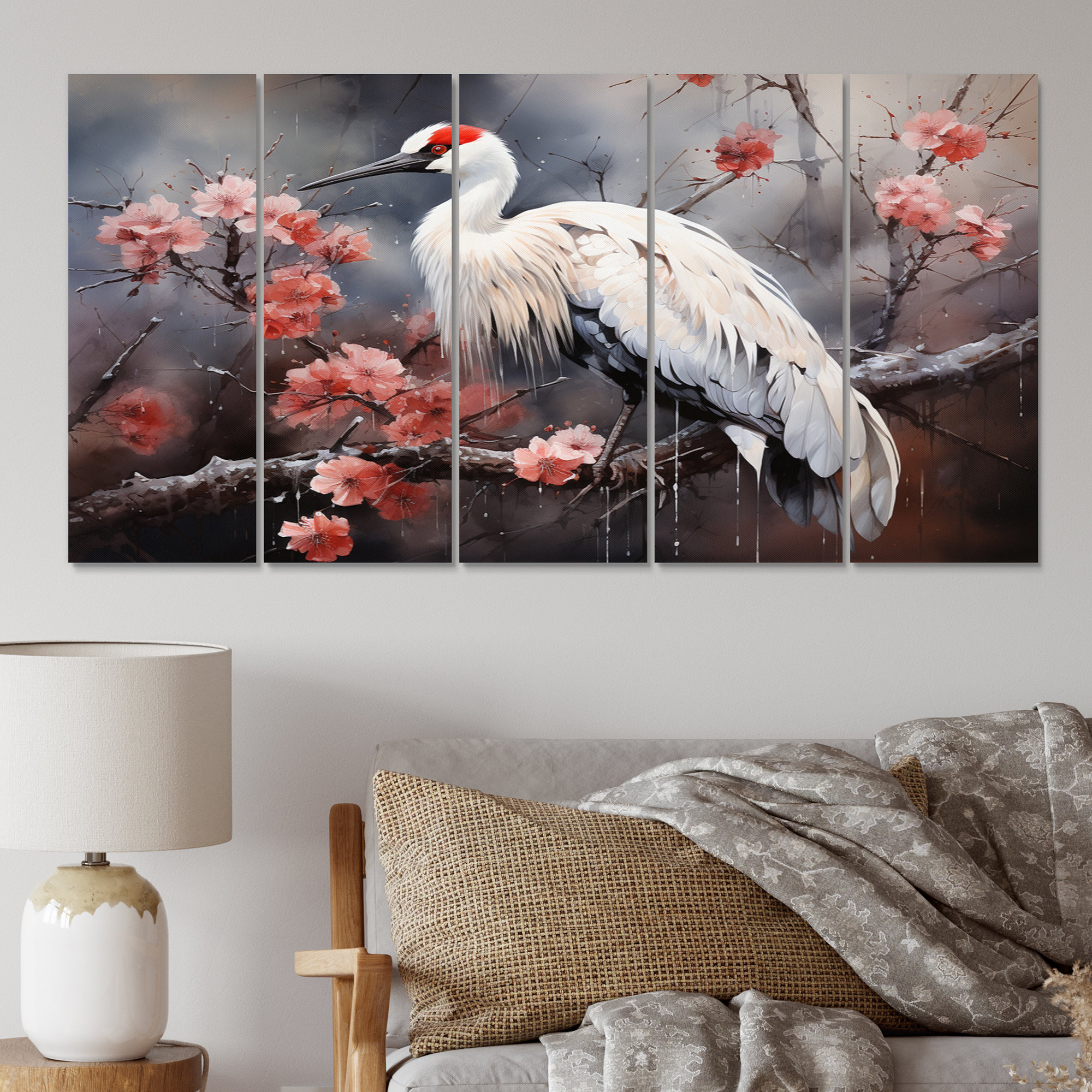 Red Barrel Studio® China Art Redcrowed Crane II - Animals Metal Wall Art Set | Wayfair