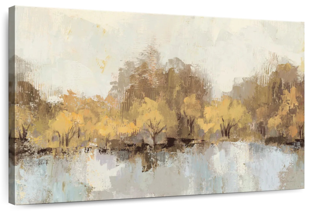 Wade Logan® Avery Autumn River Reflection Gold | Wayfair