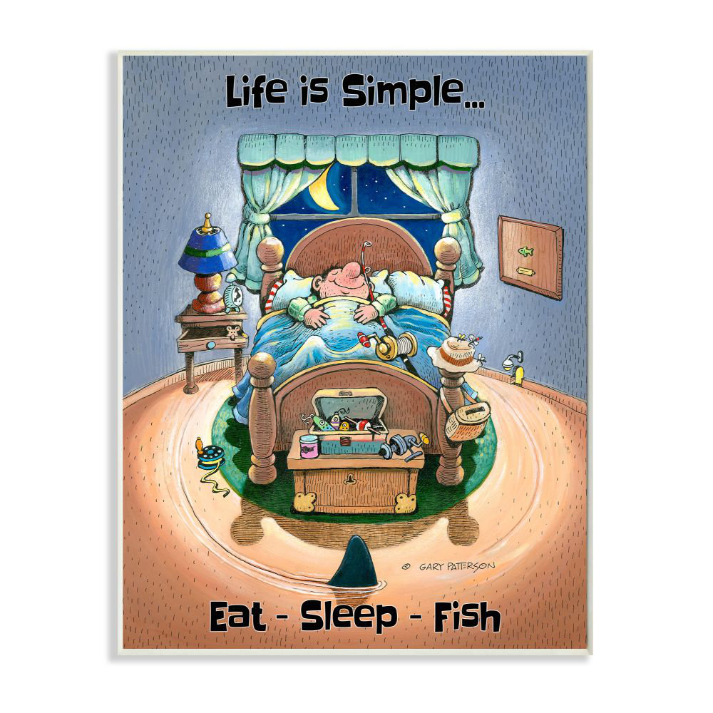 Trinx 'Eat Sleep Fish Funny Sports Fishing Cartoon' by Gary Patterson ...