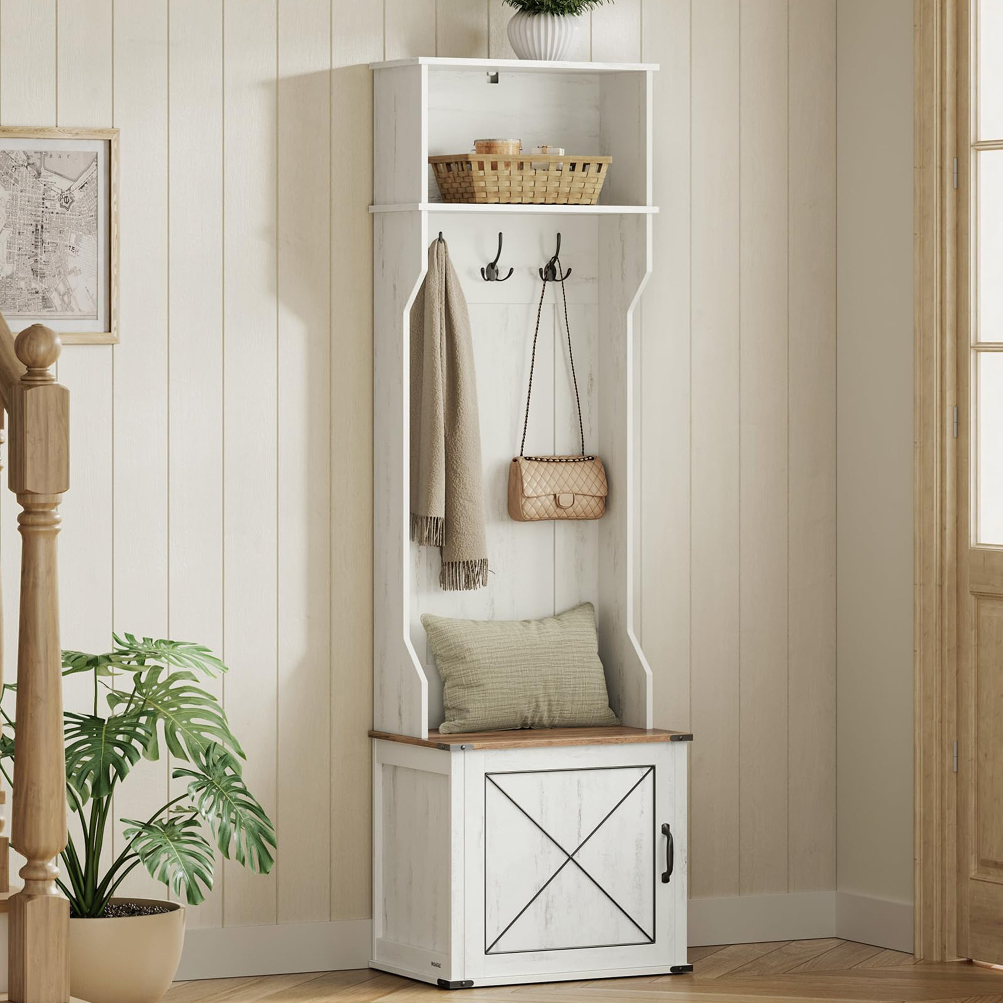 Gracie Oaks Hall Tree with Bench and Shoe Storage - Wayfair Canada
